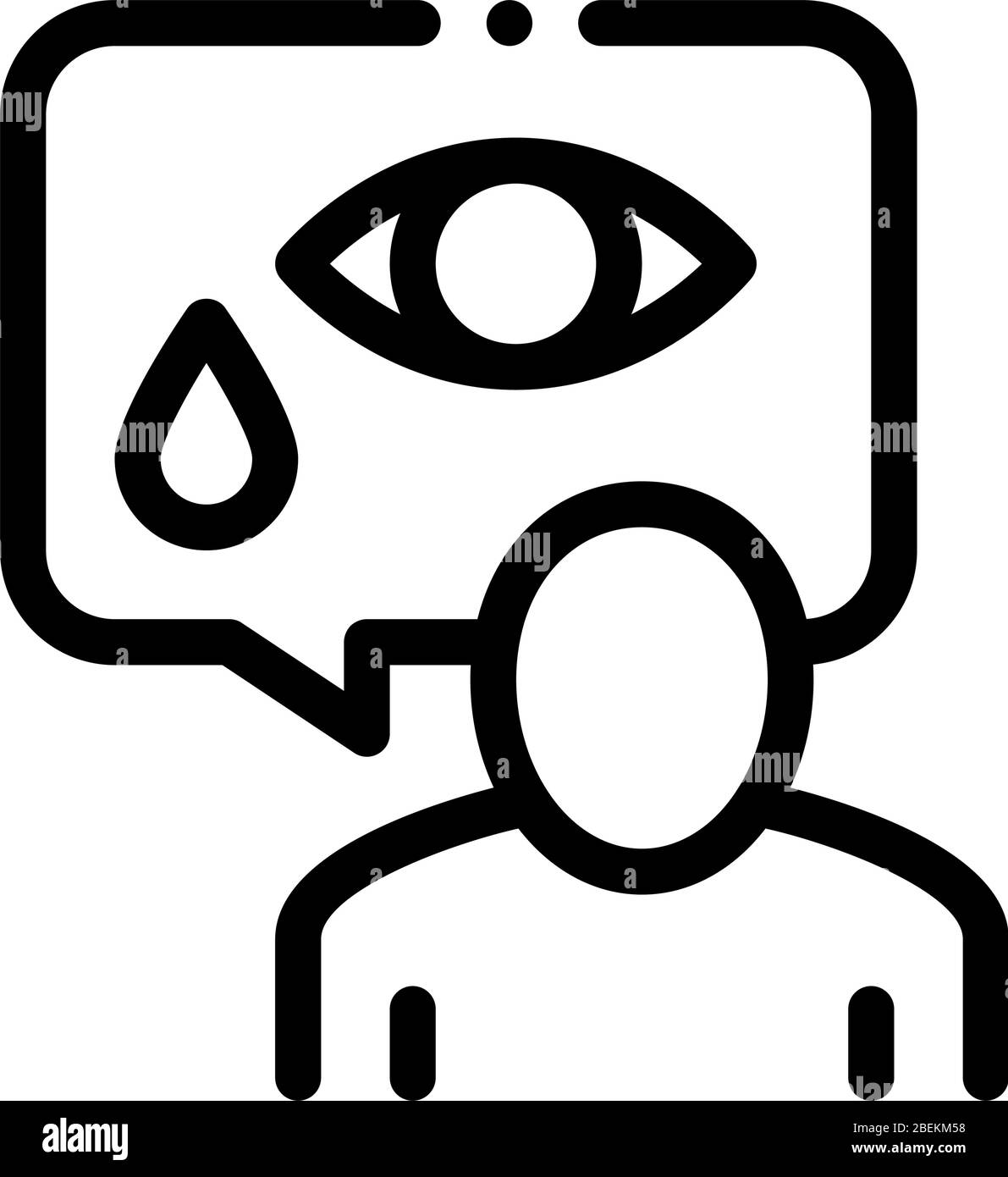 Menschliche Tränen Symbol Vektor Umriss Illustration Stock-Vektorgrafik ...