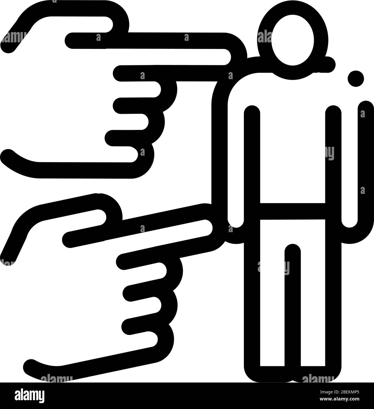 Menschliche Mobbing Symbol Vektor-Umriss Illustration Stock ...