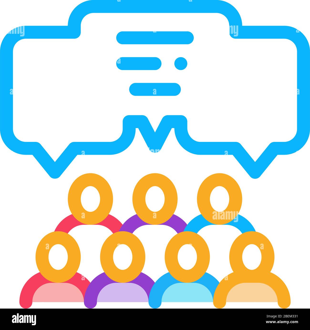 Öffentliche Meinung Symbol Vektor-Gliederung Illustration Stock ...