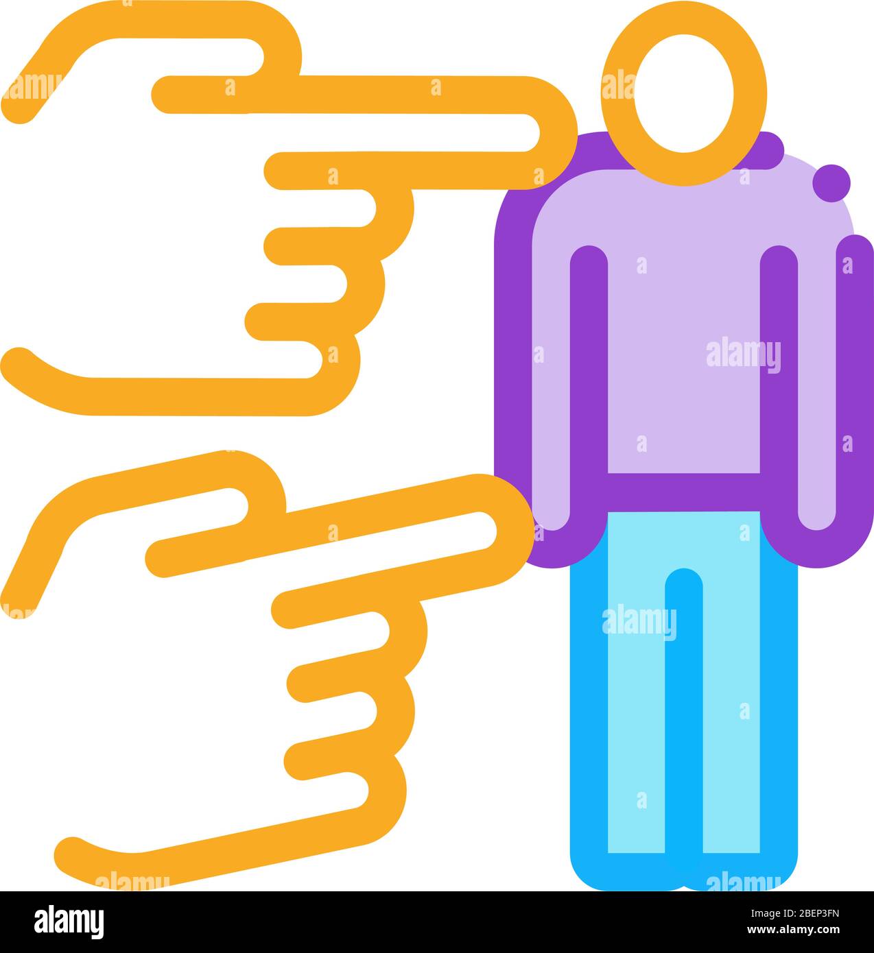 Menschliche Mobbing Symbol Vektor-Umriss Illustration Stock ...