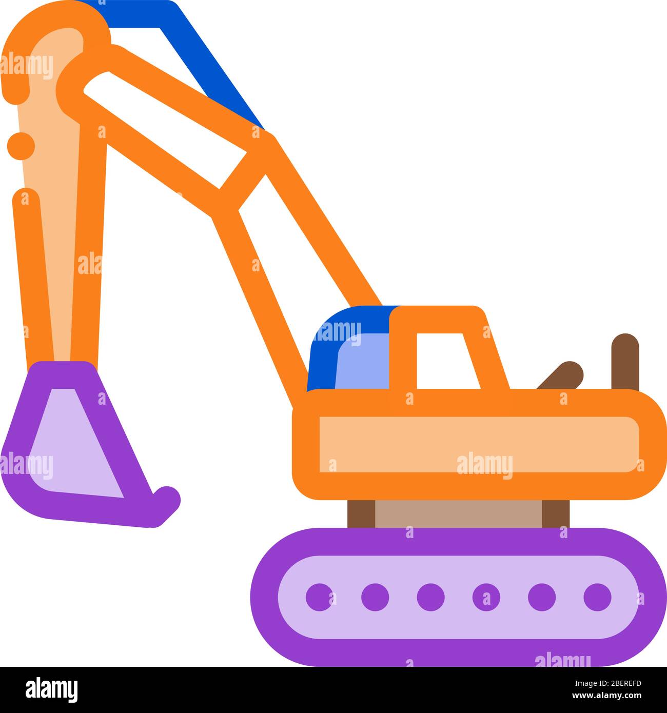 Bagger Symbol Vektor Umriss Illustration Stock-Vektorgrafik - Alamy