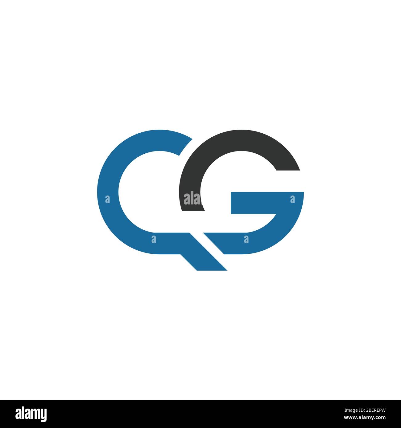 Vorlage für das ursprüngliche qg-Logo oder das gq-Logo Stock ...