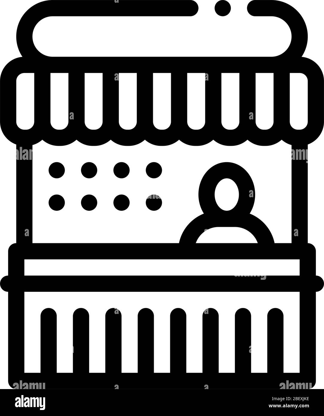 Symbol für Eisbecher Vektor-Umriss Illustration Stock-Vektorgrafik - Alamy