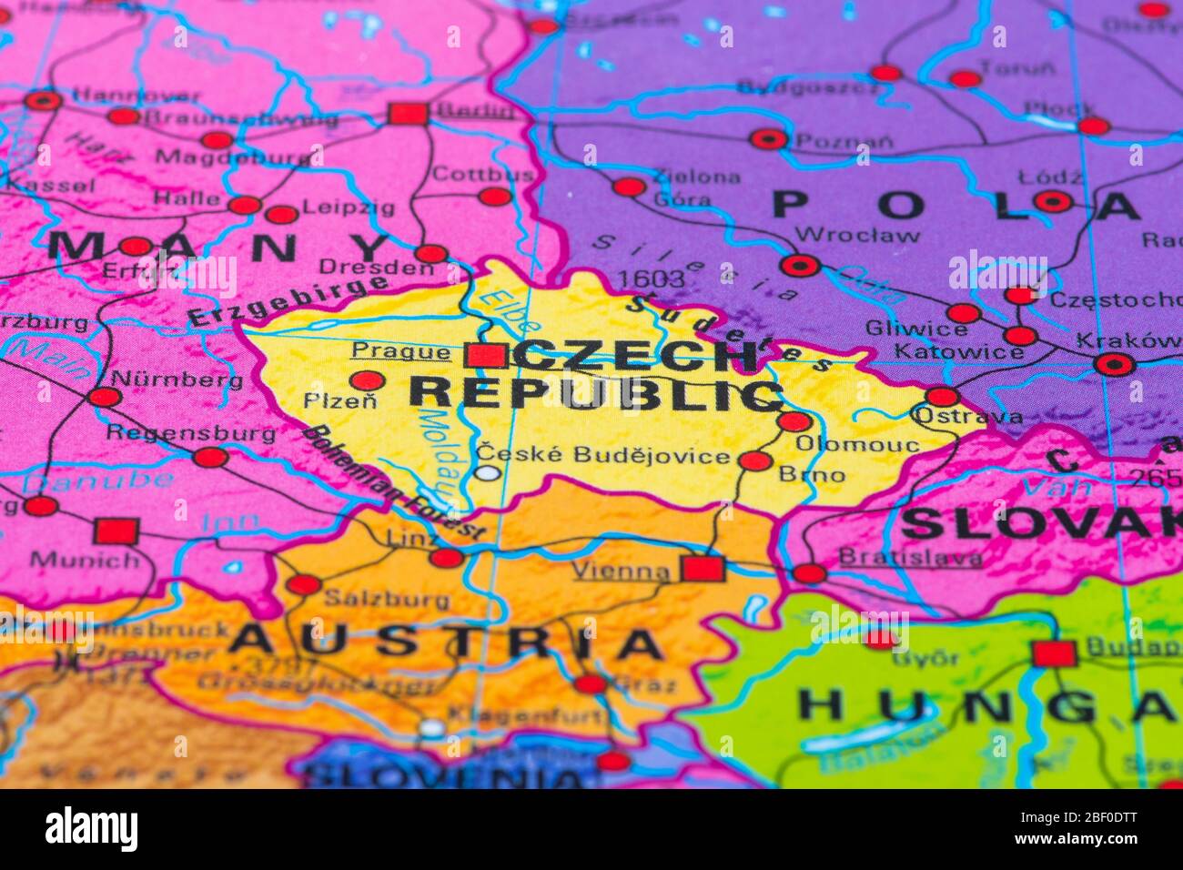 Europa, Karte von Tschechien Stockfotografie - Alamy