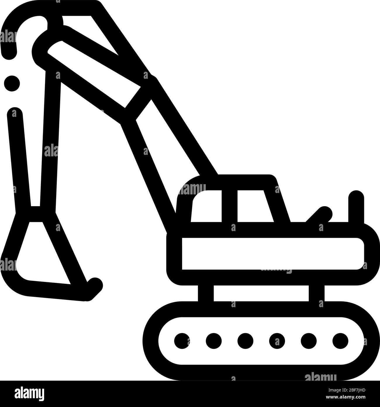 Bagger Symbol Vektor Umriss Illustration Stock-Vektorgrafik - Alamy