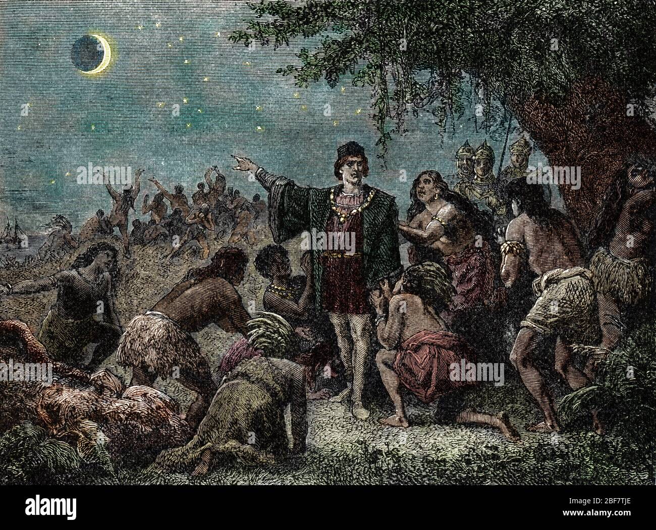 Christopher columbus with native americans -Fotos und -Bildmaterial in ...