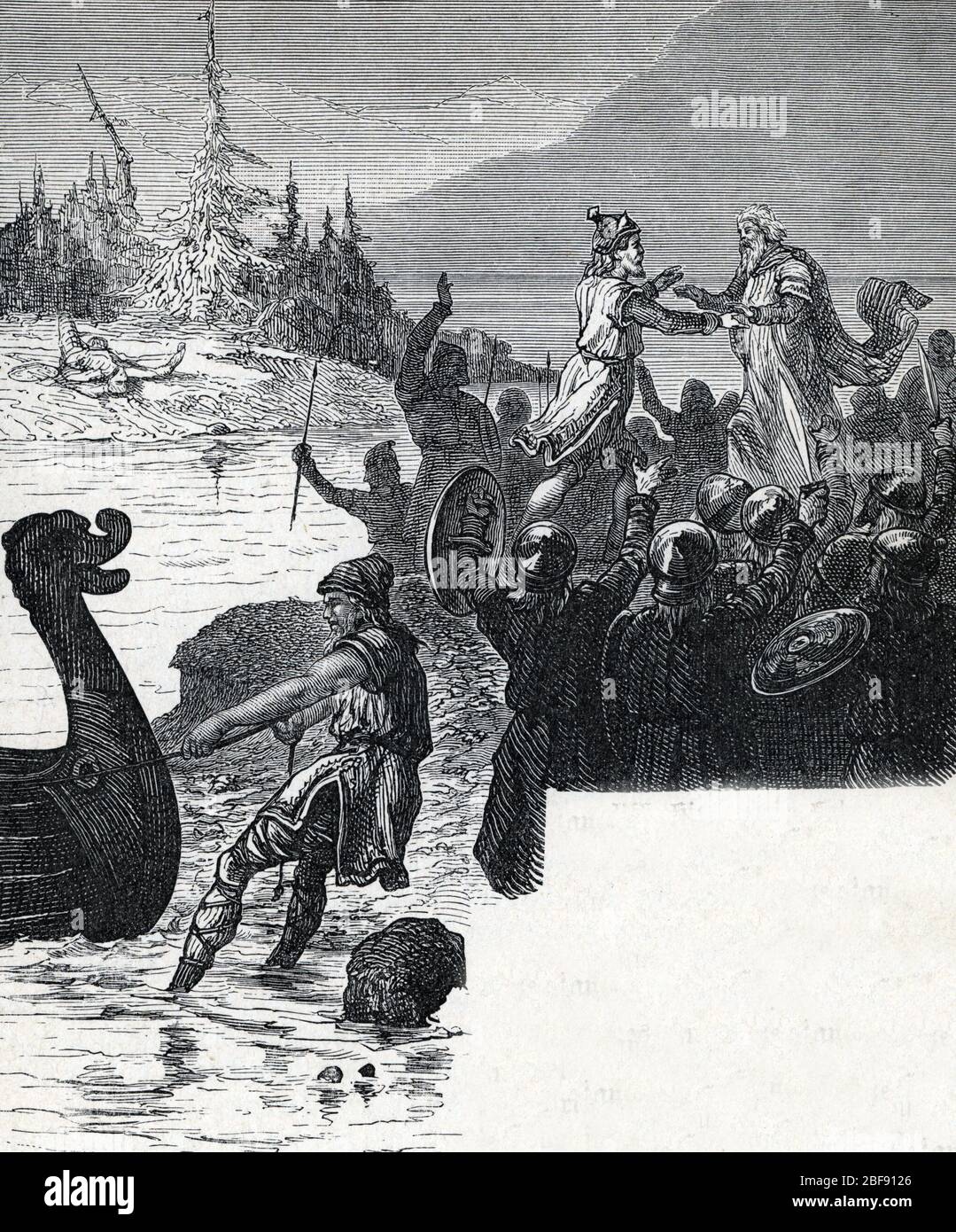 Mythologie nordique : le roi Varmund acclamant la victoire de son fils ...