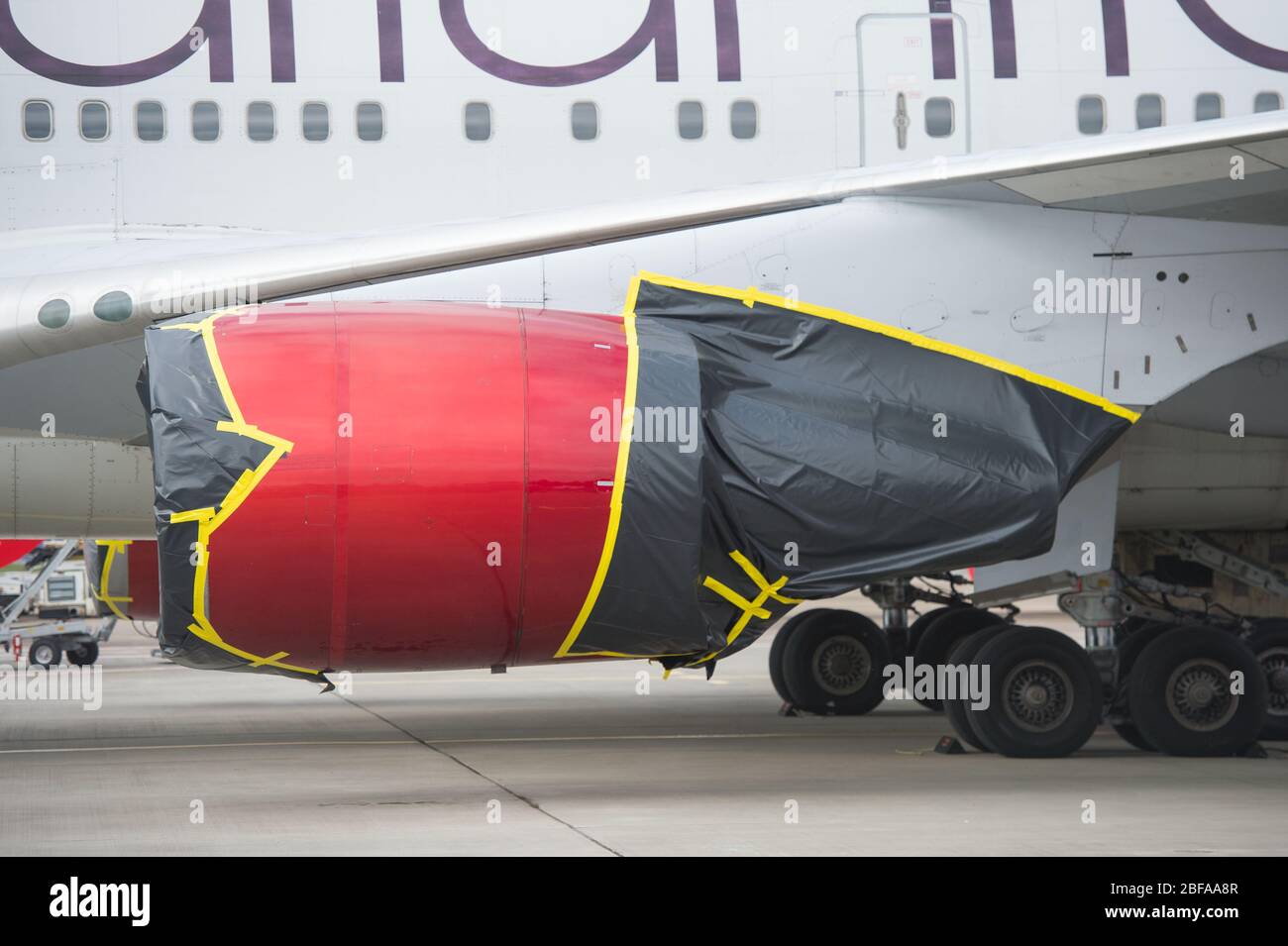 Glasgow, Großbritannien. April 2020. Im Bild: Virgin Atlantic Jets am ...