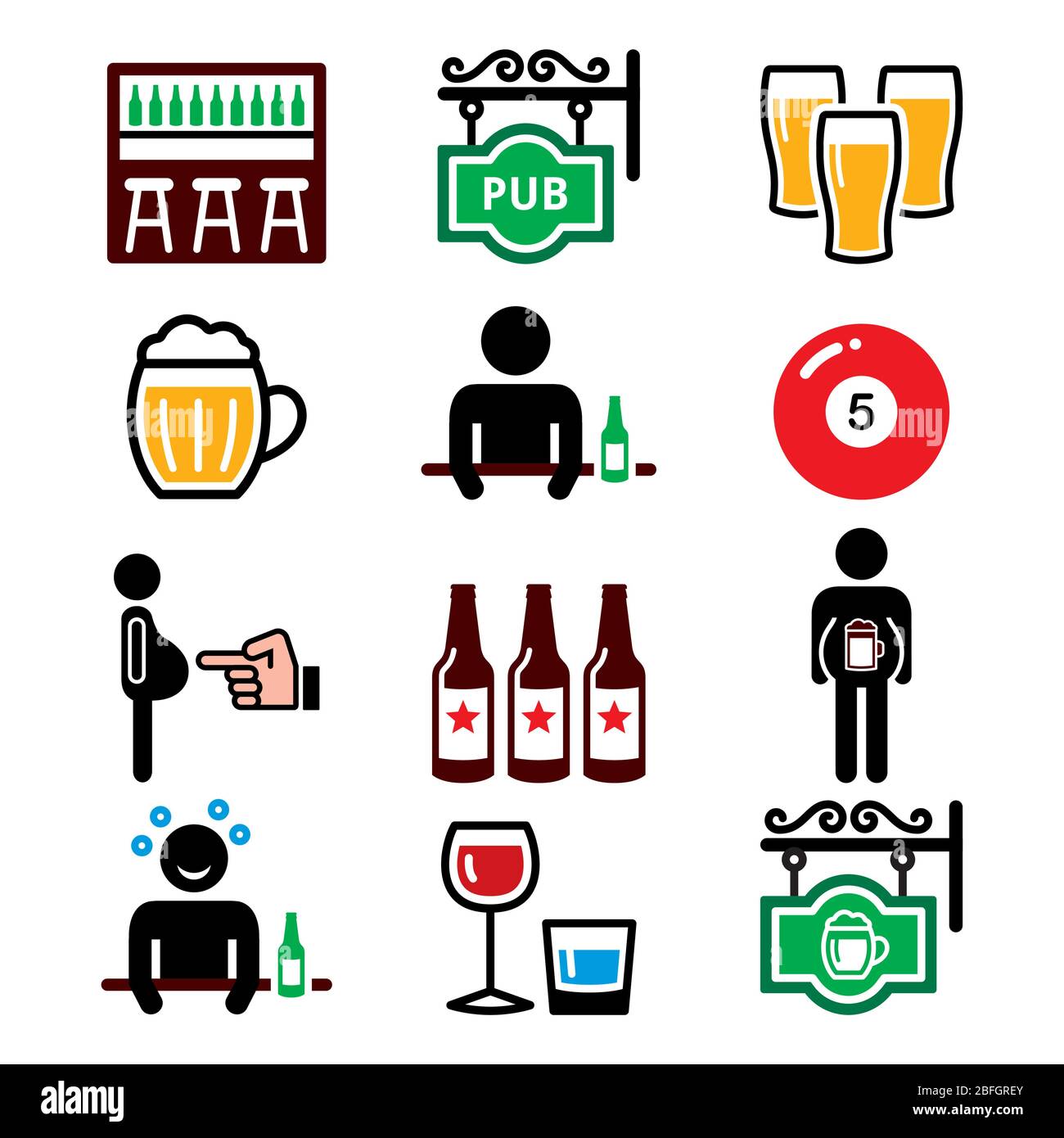 Bier vektor icons set flasche Stock-Vektorgrafiken kaufen - Alamy