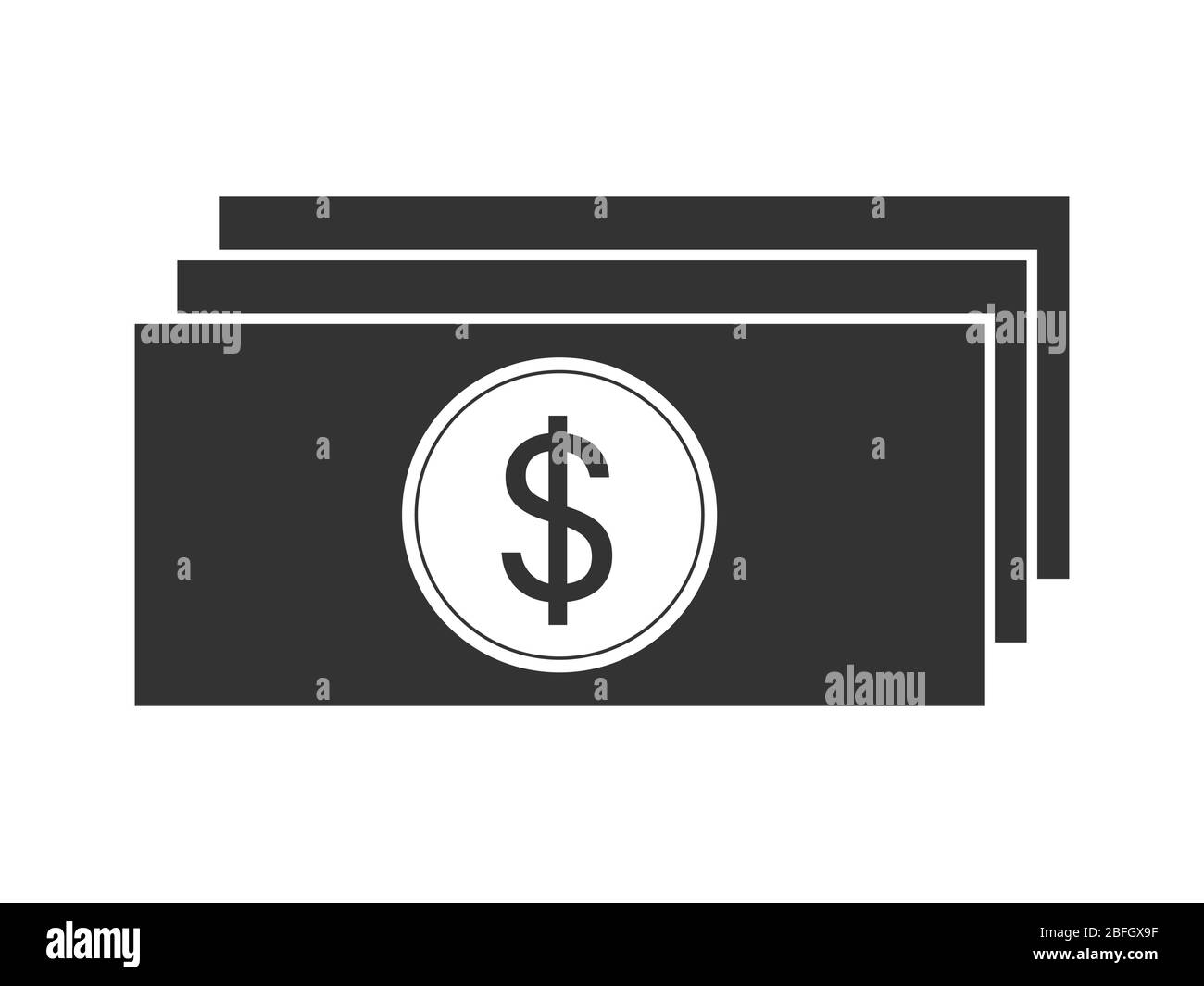 Vektor-Symbol des Geldes. Banknote und Geldzeichen. Vorlage für die ...