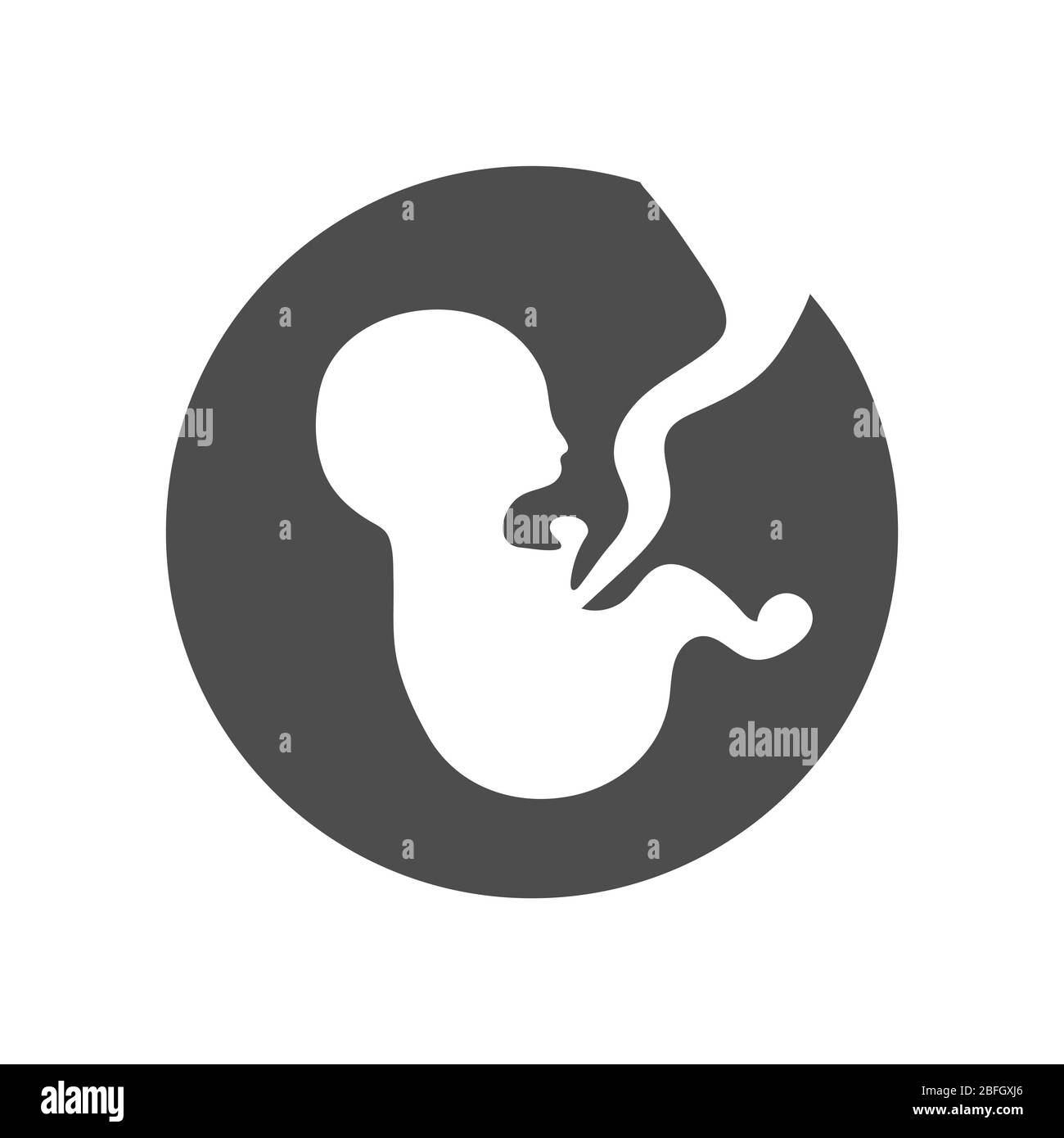Vektor-Symbol eines Embryos oder einer Schwangerschaft. Vorlage für die ...