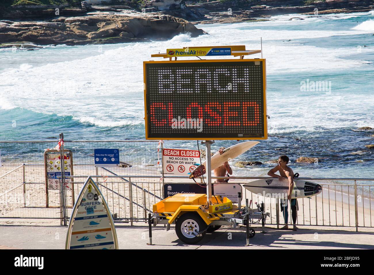 Sydney, Australien. Samstag, 18. April 2020, Bronte Beach in Sydneys ...