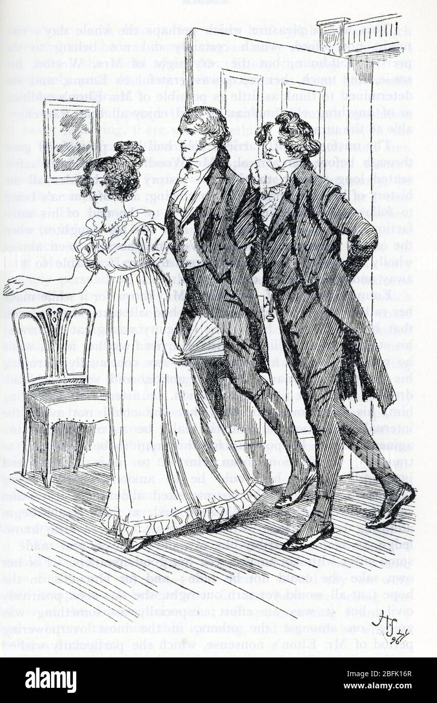'Emma invitant mr Elton a admirer le Portrait d'Harriet' Illustration ...