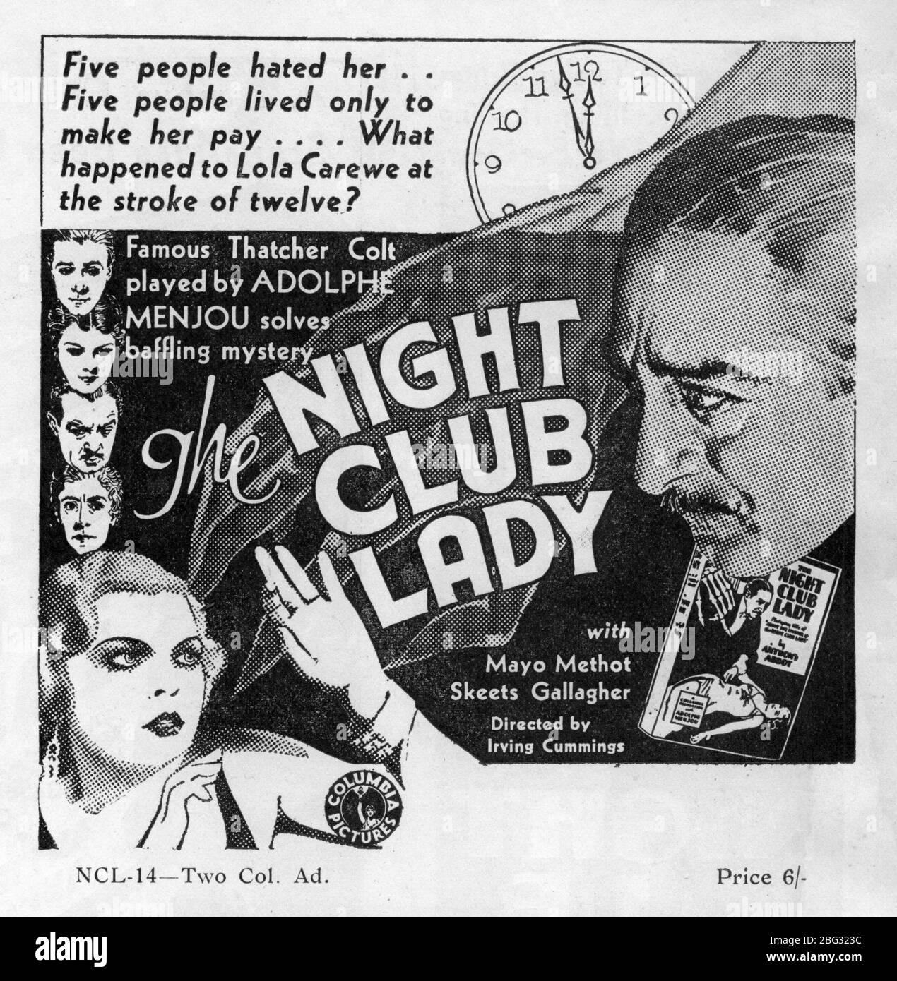 ADOLPHE MENJOU als New Yorker Polizeikommissar Thatcher Colt und MAYO ...