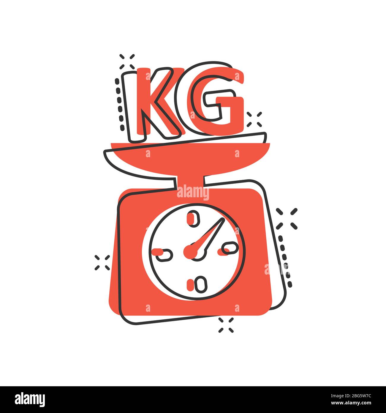 Skalieren Sie Icon im Comic-Stil. Kilogramm Kurzhantel Cartoon Vektor ...