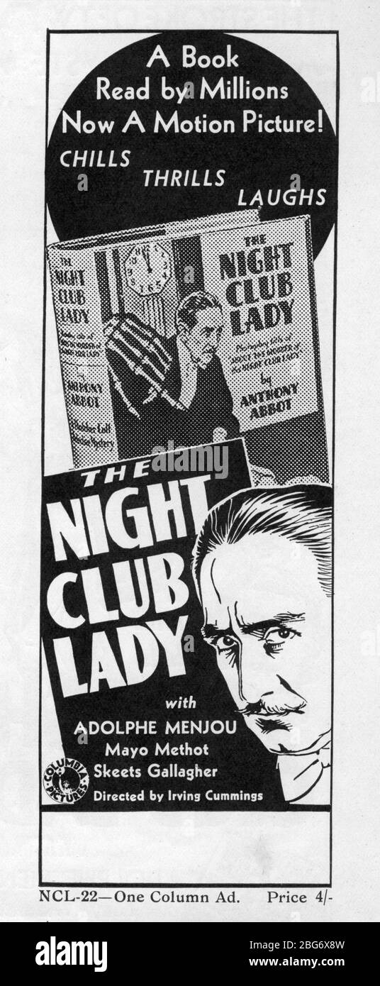 ADOLPHE MENJOU als New Yorker Polizeikommissar Thatcher Colt und MAYO ...