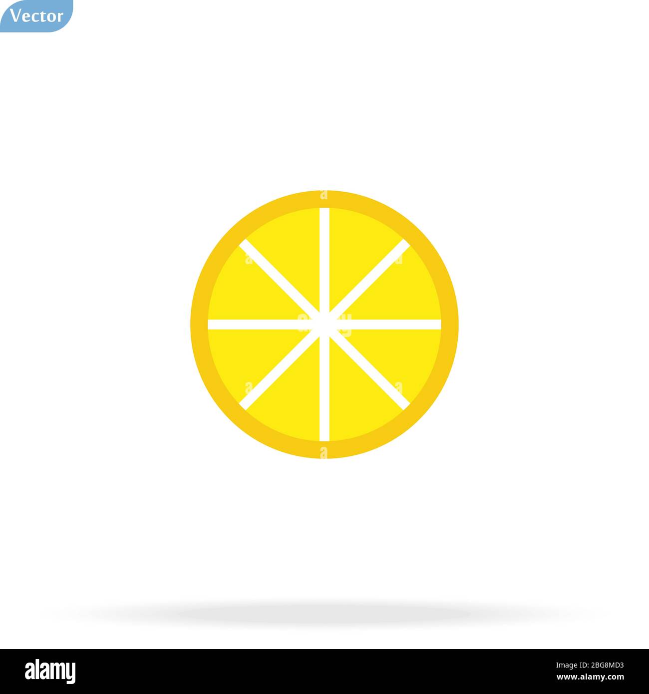 Zitrone Symbol Vektor, Citrus gefüllt flaches Zeichen, solide bunte ...