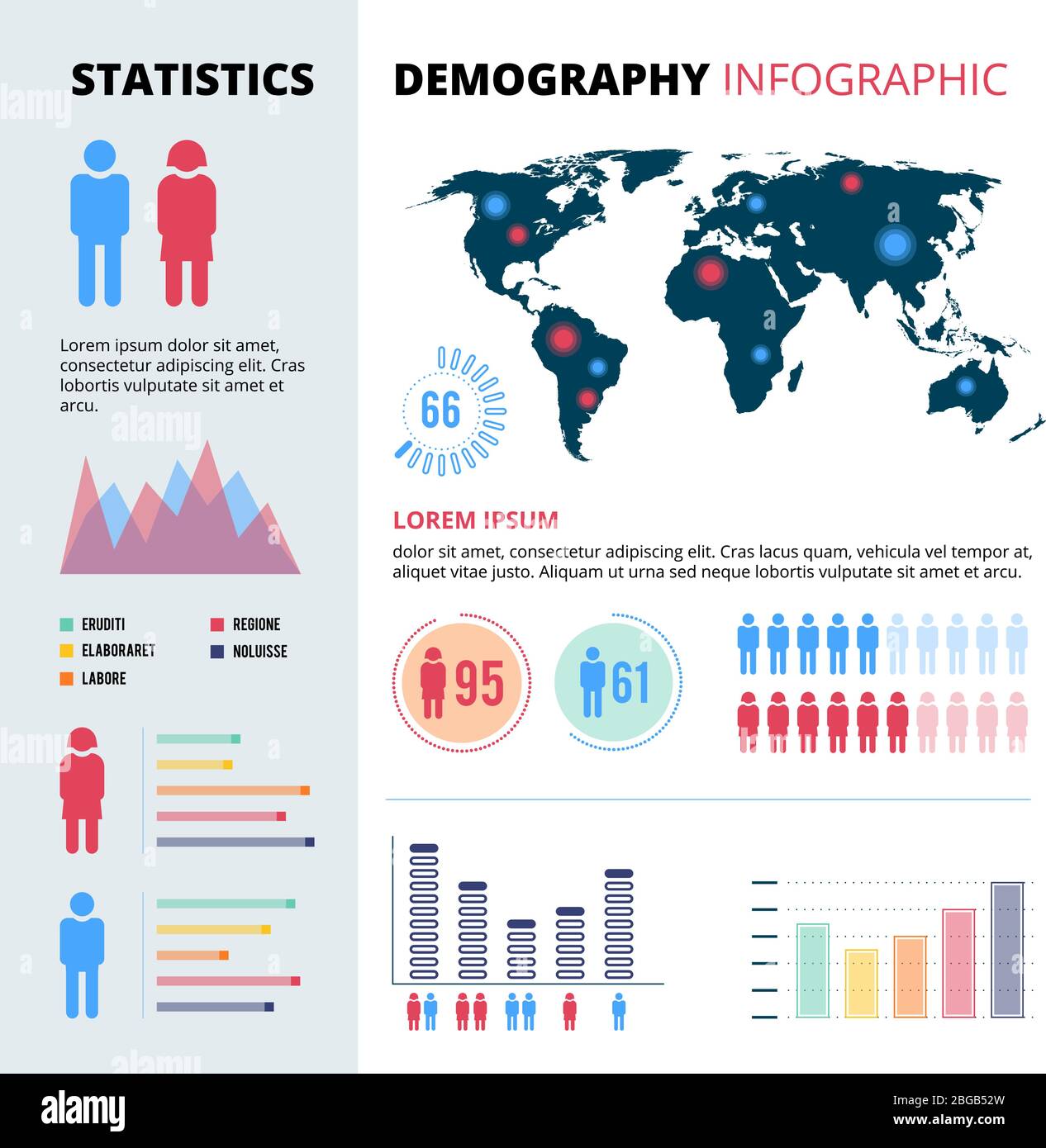 Infografik Konzept Design der Bevölkerung. Demografische Vektorgrafiken ...