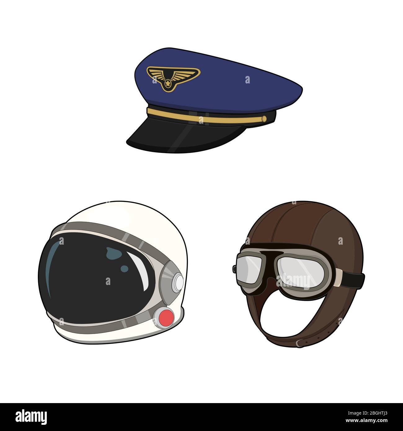 Luftwaffe Hut Set. Pilot Kappe und Vintage Hut, Astronaut Raumanzug ...