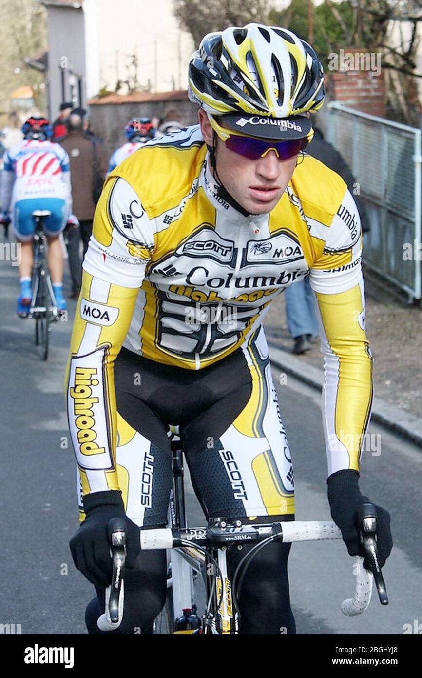 Mark Renshaw von der Columbia-High Road beim Prolog-Radrennen Paris ...