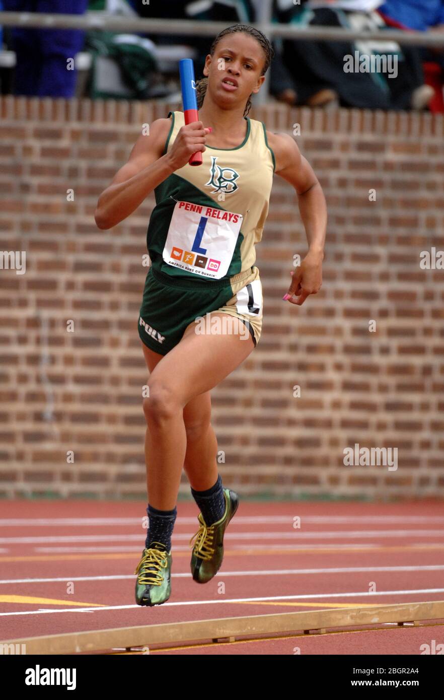 Philadelphia, Usa. April 2007. Turquoise Thompson hat Long Beach Poly ...