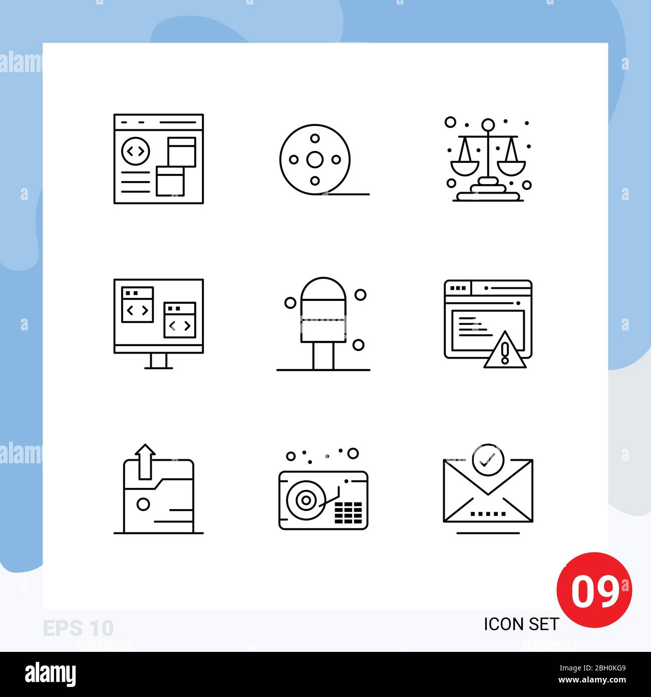 Mobile Interface Outline Set von 9 Piktogrammen der Entwicklung ... Mobile Interface Outline Set von 9 Piktogrammen der Entwicklung ...