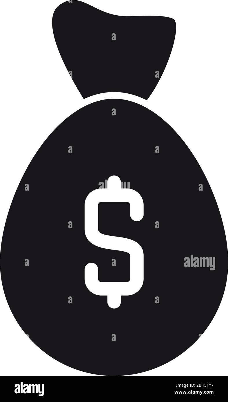 Geldbeutel-Symbol auf weißem Hintergrund, Silhouette Stil, Vektor ...