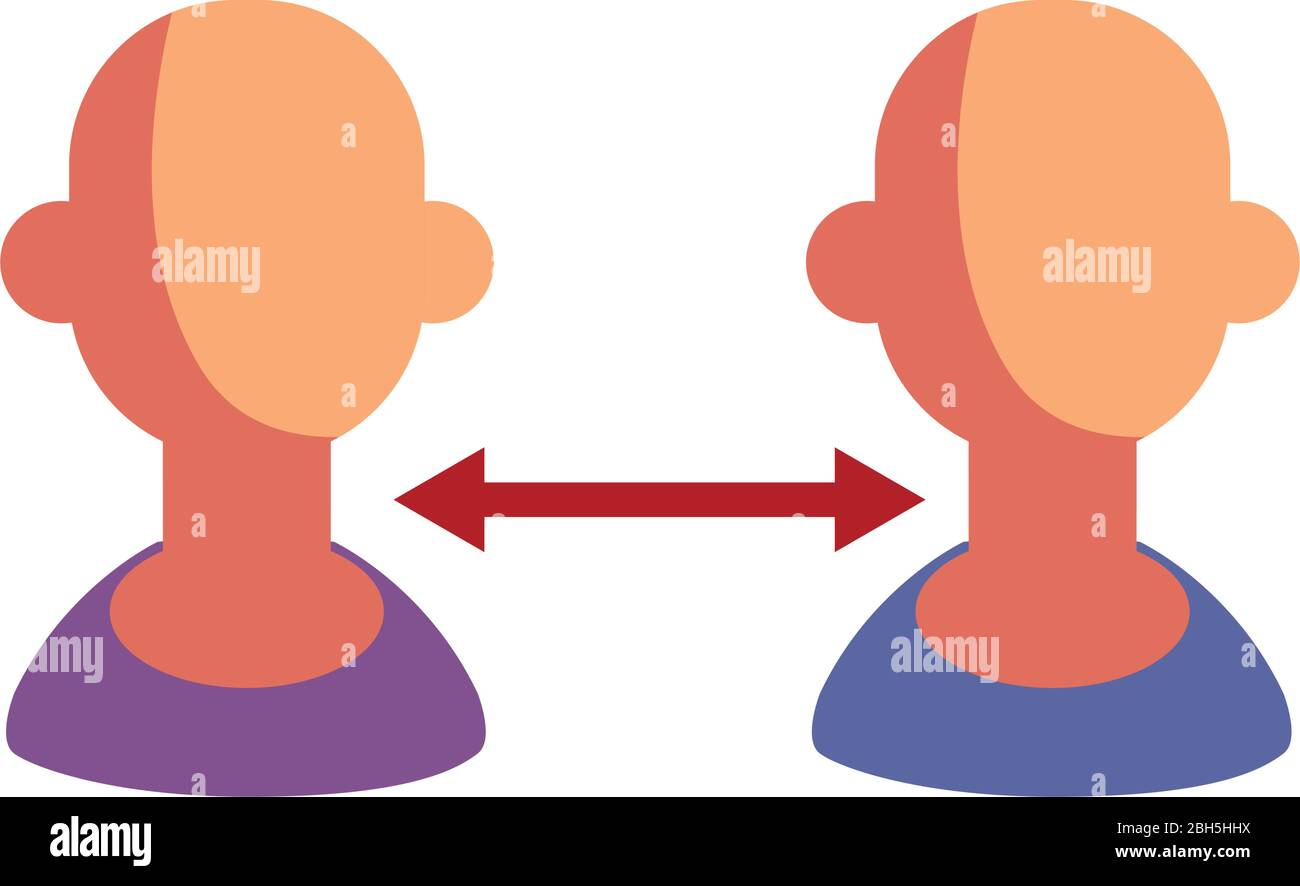 Menschen halten Abstand Zeichen auf weißem Hintergrund Vektor ...