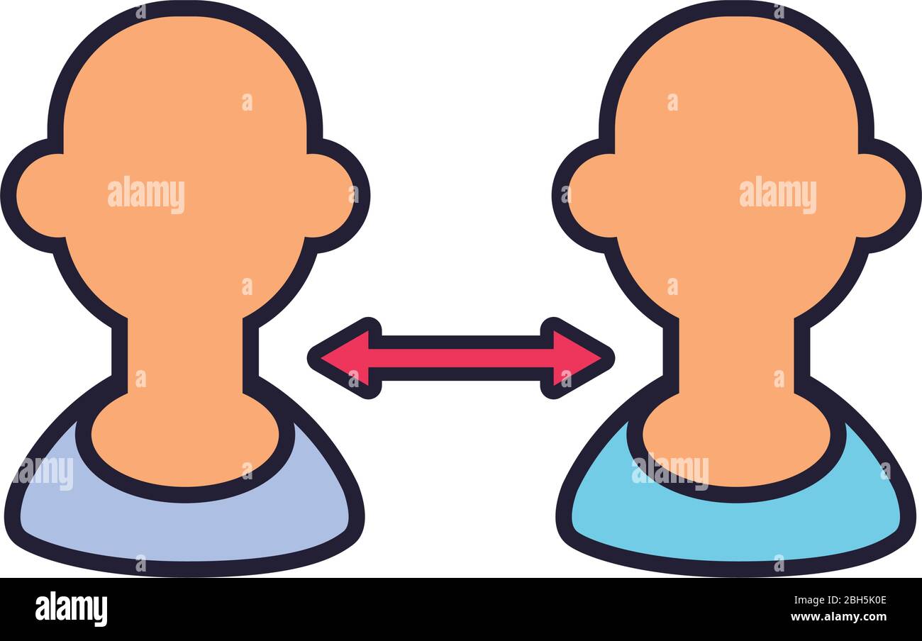 Menschen halten Abstand Zeichen, Linie und füllen Stil Symbol Vektor ...