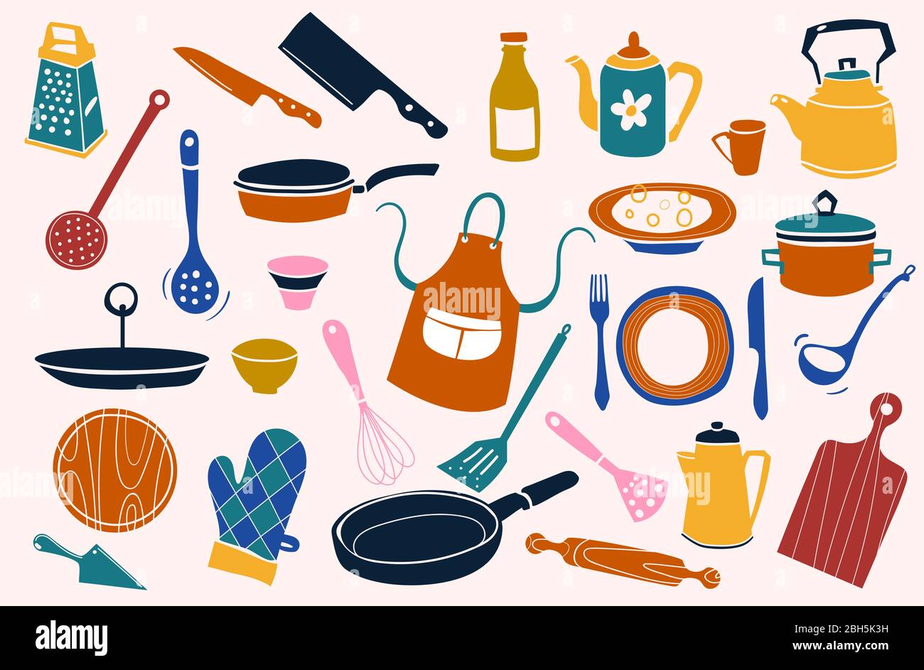 Bunte Sätze von Symbol für Kochen und Essen, erstellen Sie von Vektor ...