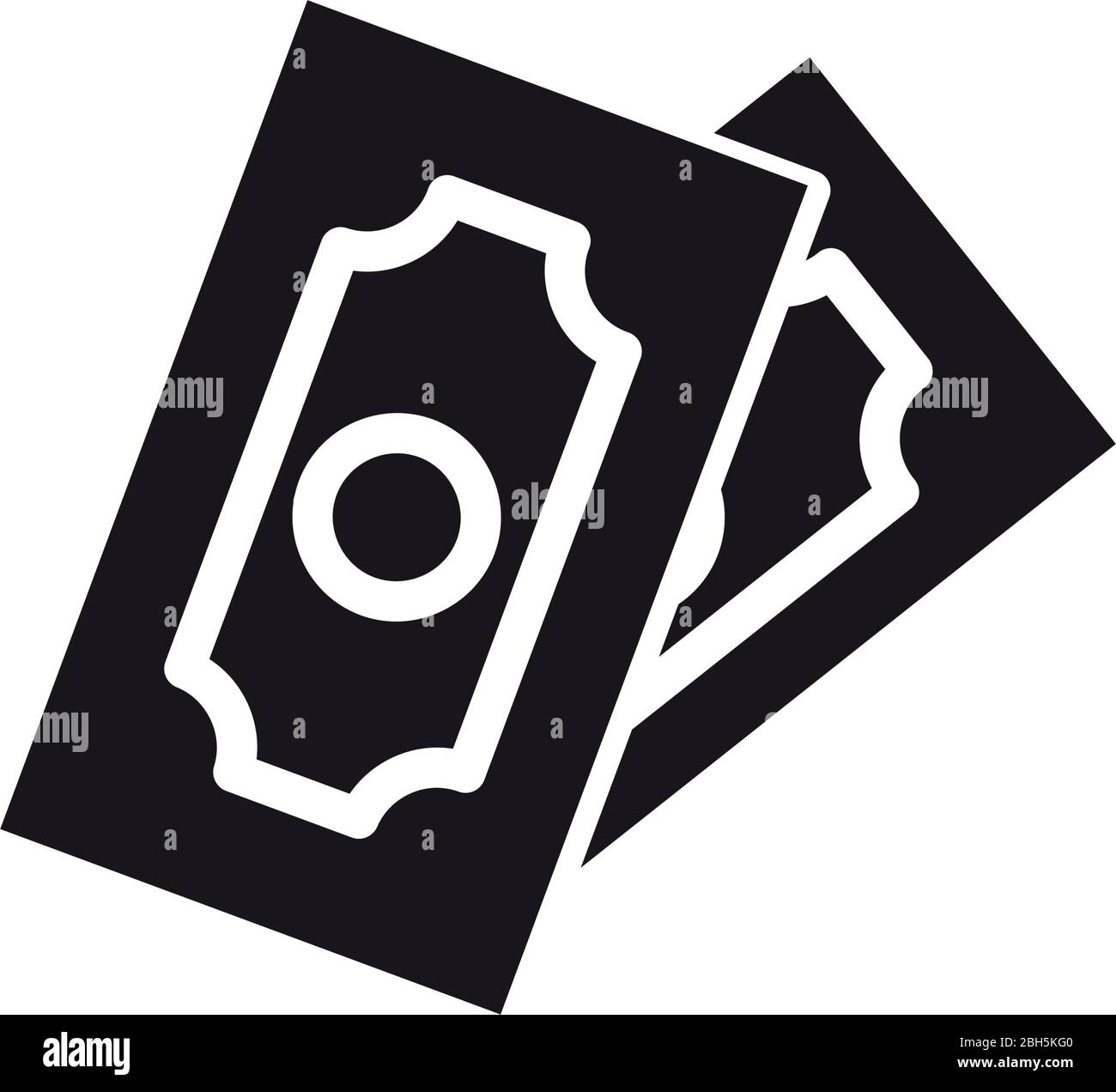 Geldscheine Symbol über weißem Hintergrund, Silhouette Stil, Vektor ...