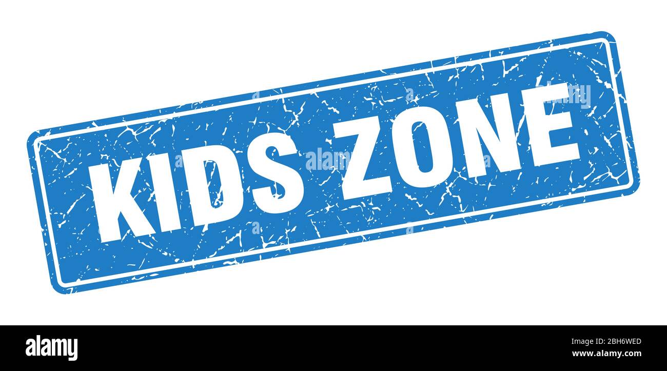 Kinder Zone Stempel. Kinder Zone Vintage blau Etikett. Zeichen Stock ...