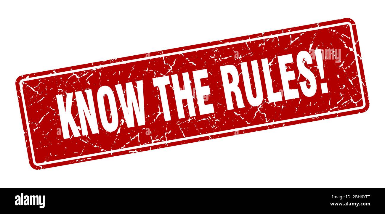 Kennen Sie die Regeln Stempel. Kennen Sie die Regeln Vintage rot ...