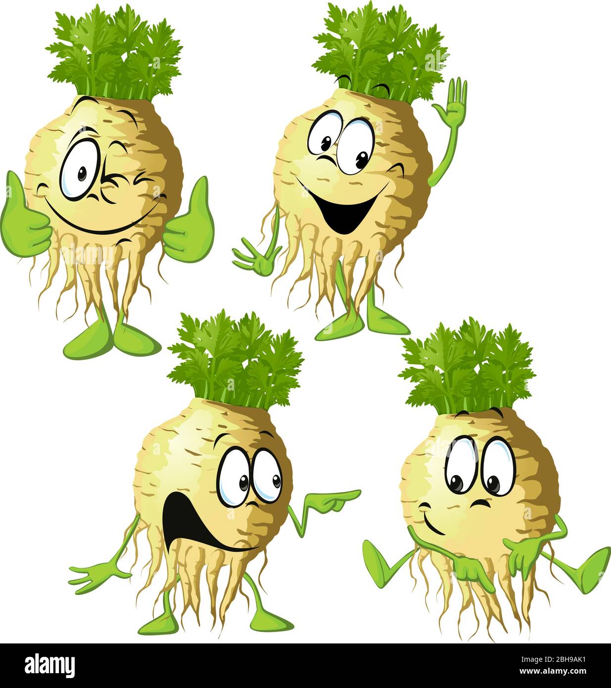 Sellerie Cartoon mit Gesicht und Hand Geste - Vektor-Illustration Stock ...