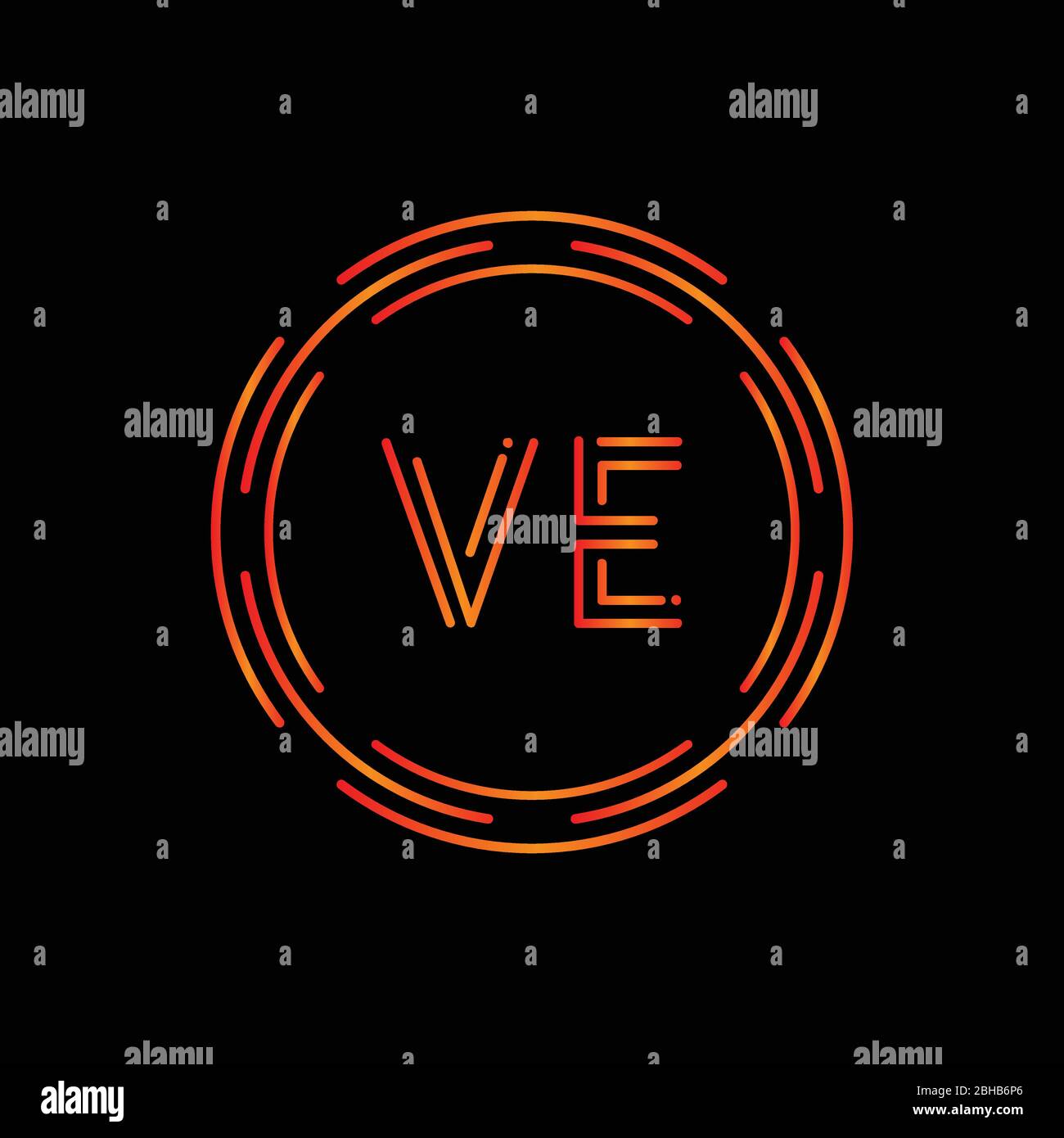 Creative Letter VE Logo Creative Typography Vektorvorlage. Digital ...