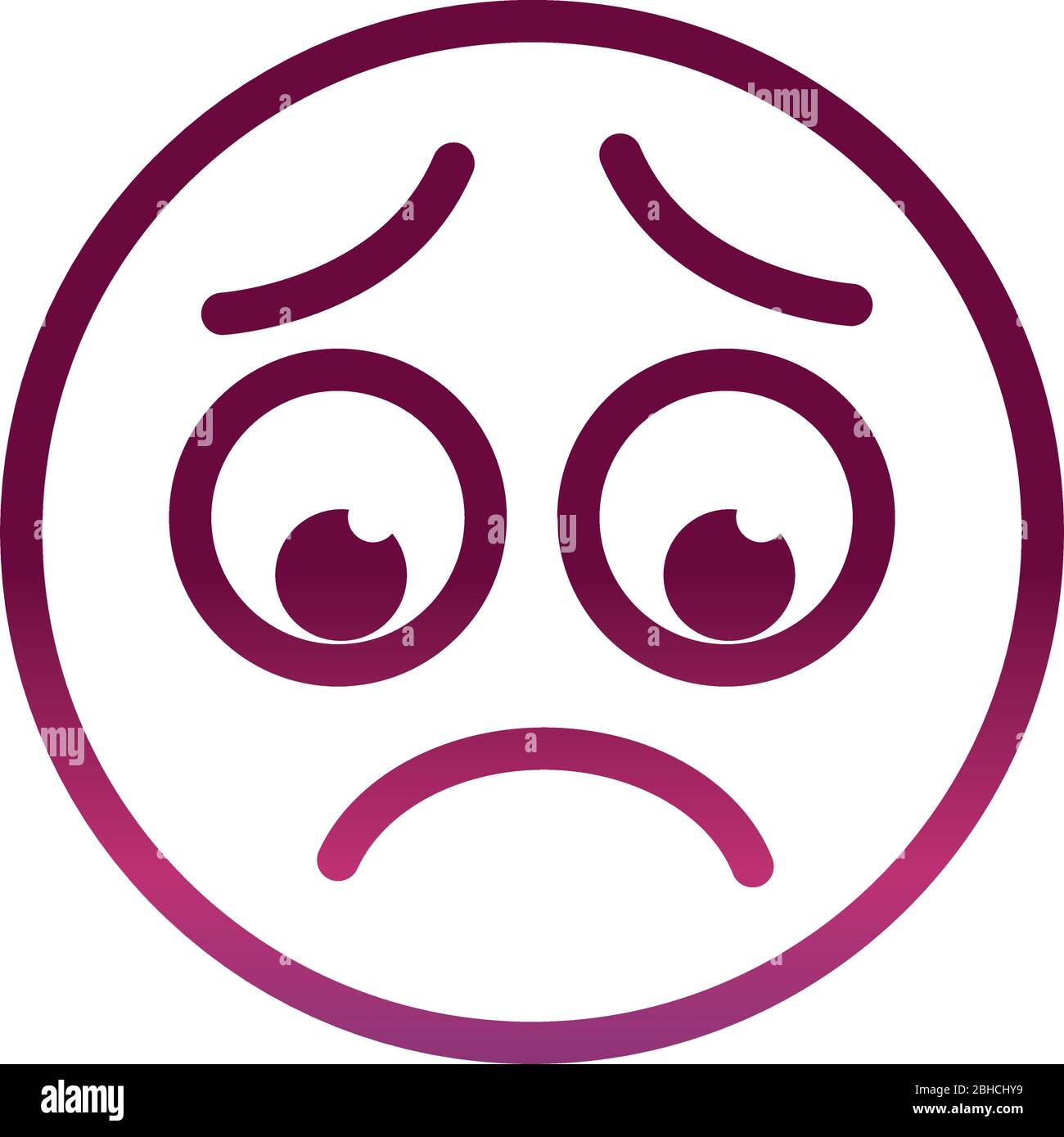 Besorgt lustige Smiley Emoticon Gesicht Ausdruck Vektor Illustration ...