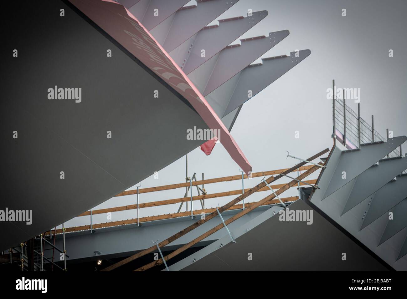 Genua - Blick auf die neue Brücke, die von Renzo Piano an Stelle der ...