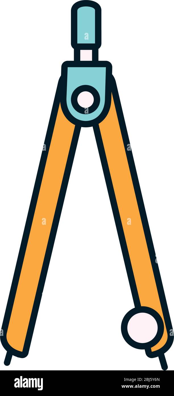 Zeichnung Kompas Symbol über weißem Hintergrund, Linie und Füllstil ...