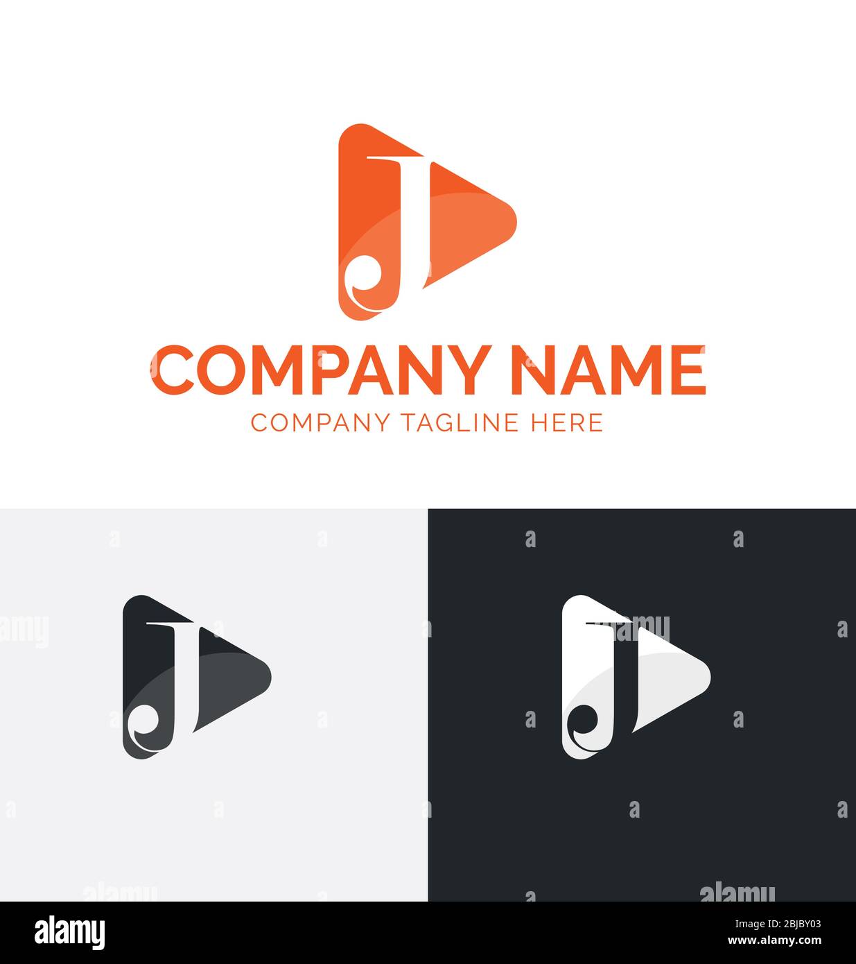 Vorlage für das Multimedia-Logo in J Letter. Vektorvorlage für das Logo ...