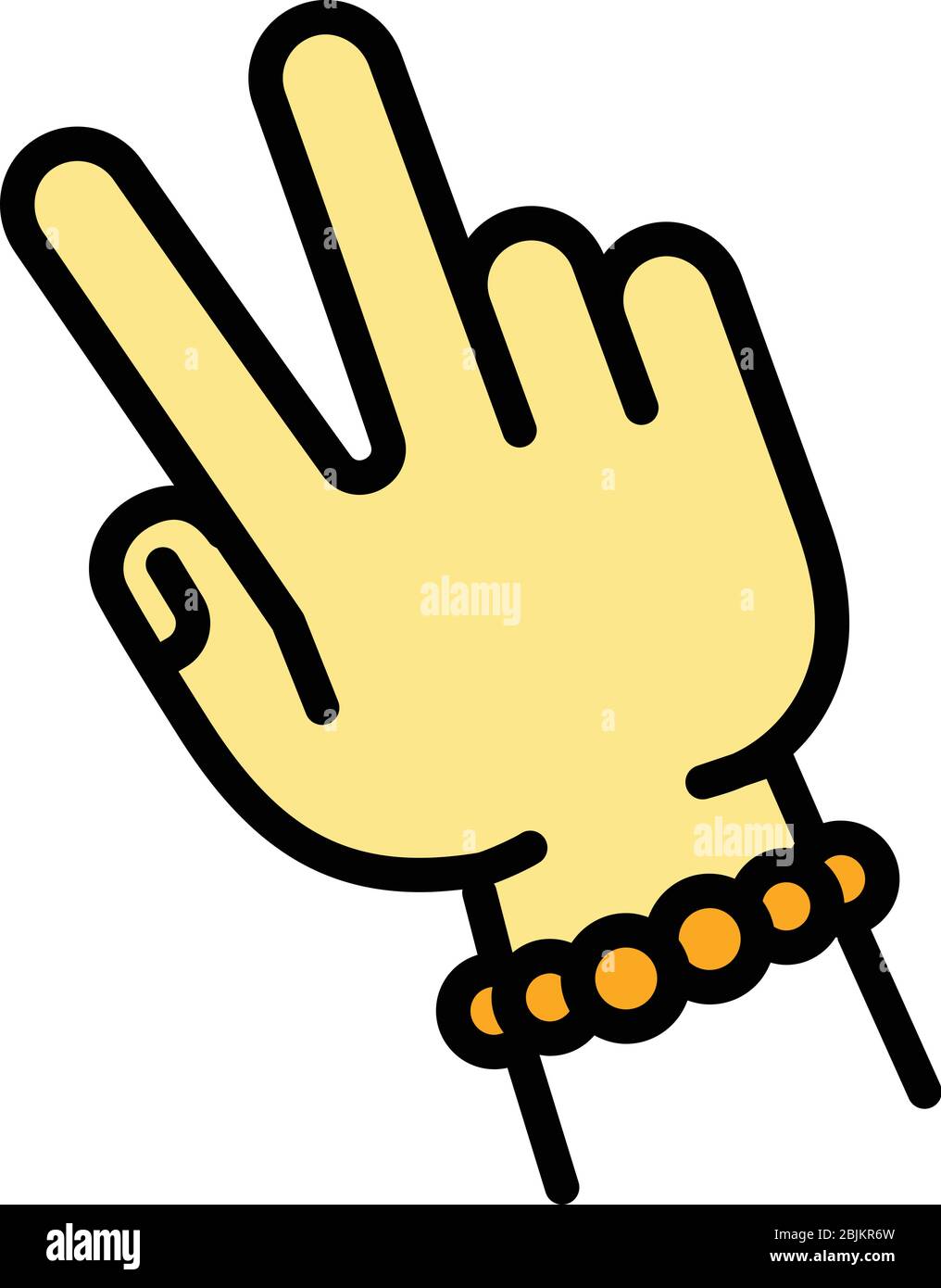 Handzeichen-Symbol des Rappers. Umriss Rapper Hand Zeichen Vektor ...