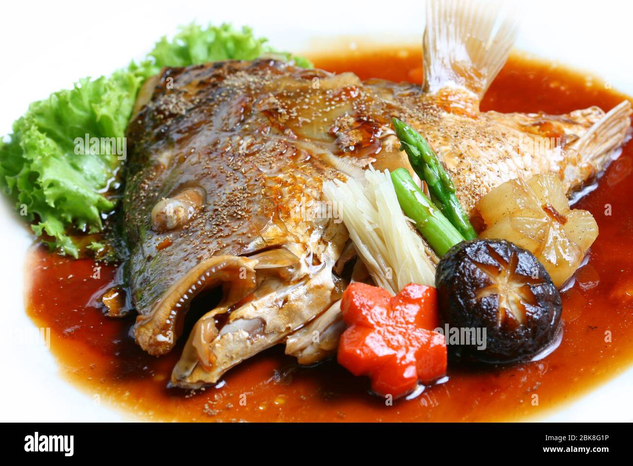 Seebarsch (Mangrove Red Snapper) Kabutoni oder Mangrove Red Snapper ...