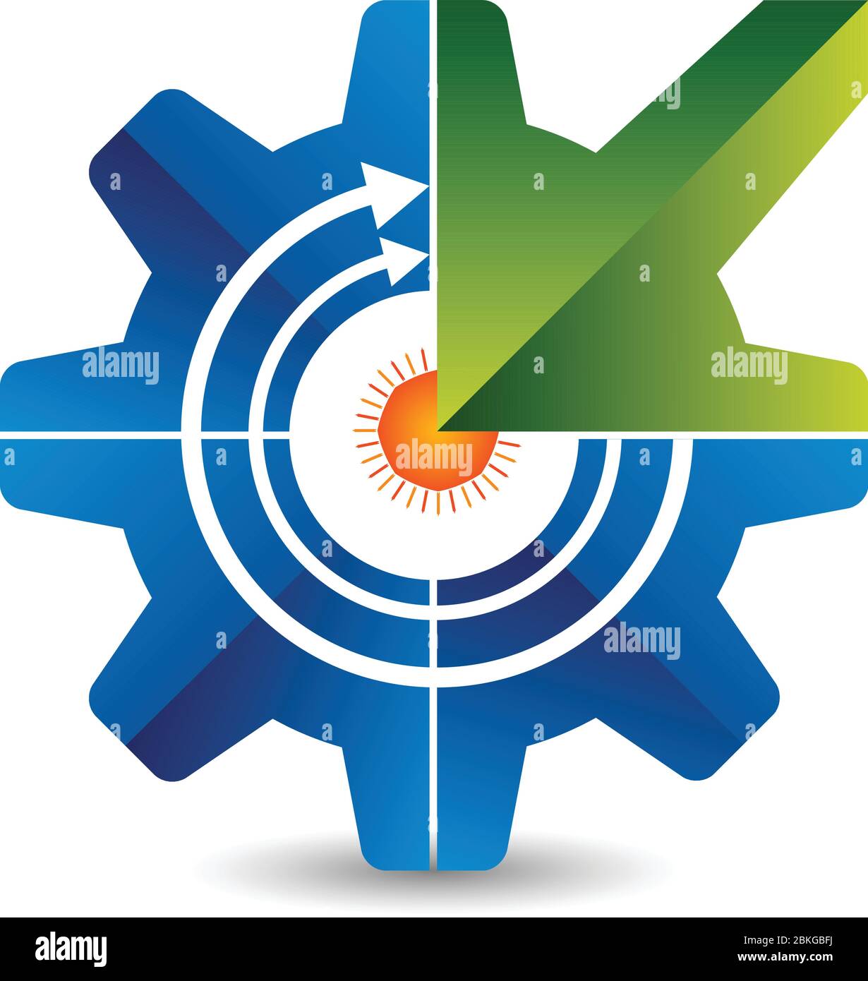 Zahnrad mit Pfeil-Logo Stock-Vektorgrafik - Alamy