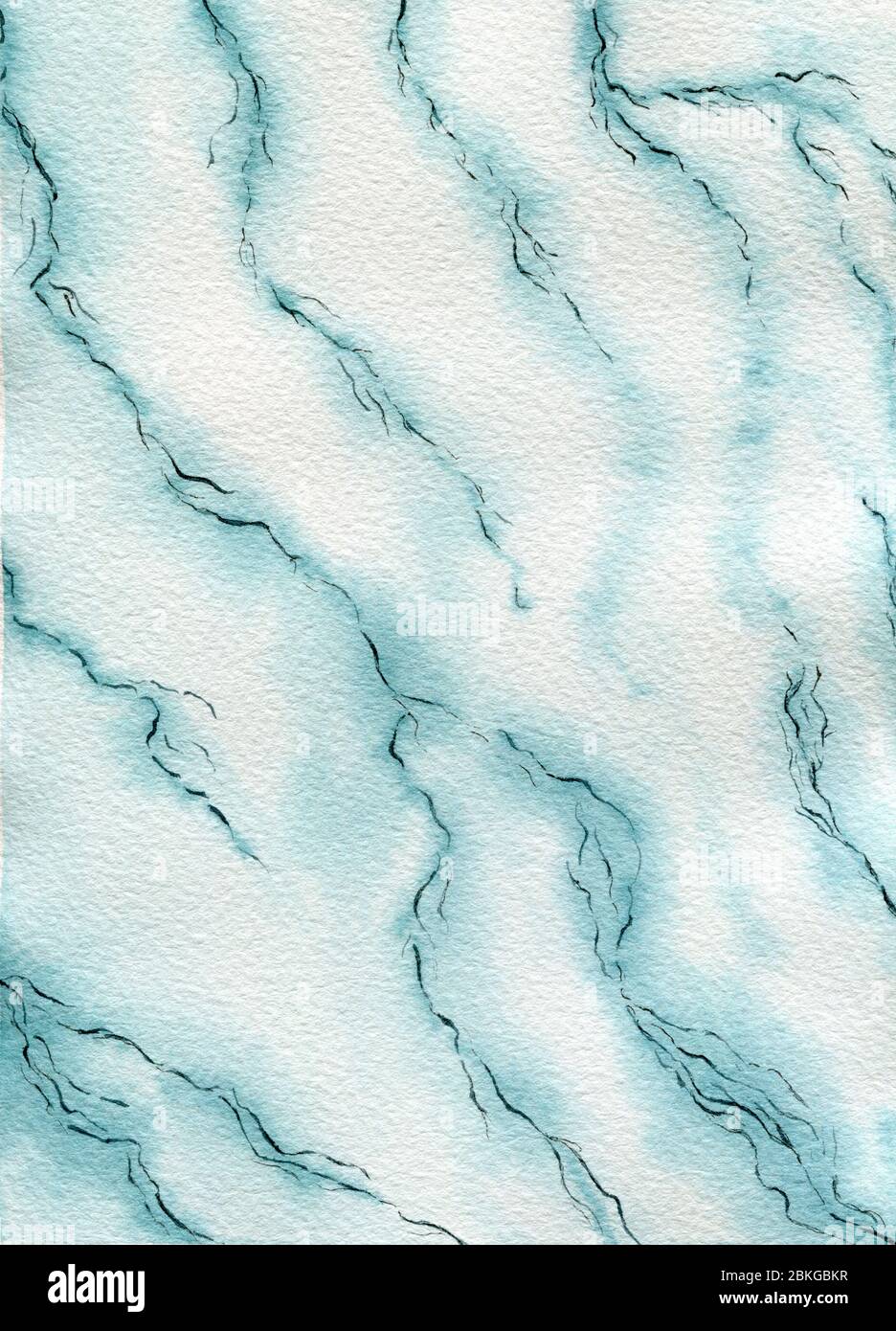 Blauer Marmor Textur Hintergrund, Aquarell Illustration mit Marmor ...
