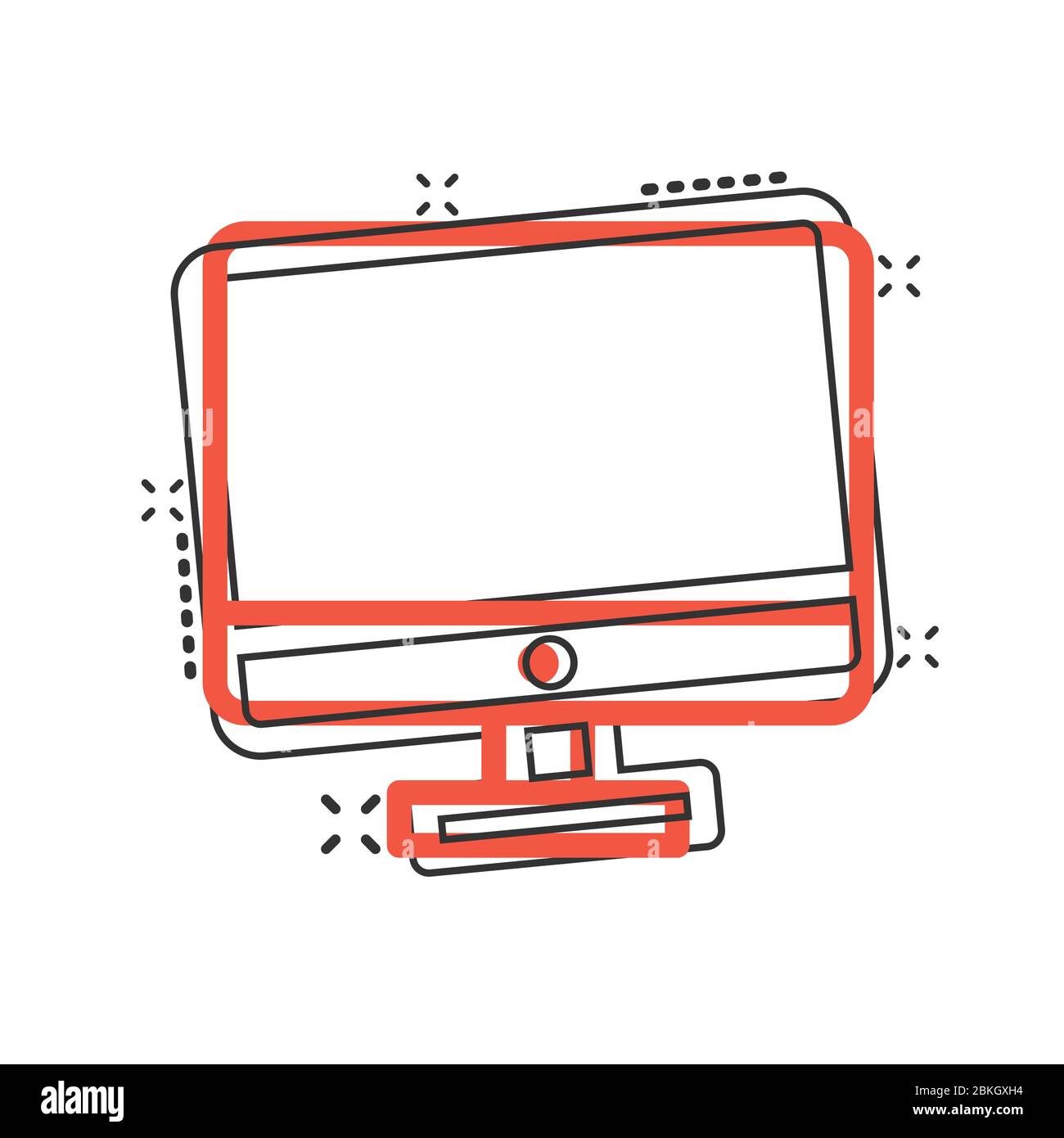 Computer-Monitor-Symbol im Comic-Stil. TV-Display Cartoon Vektor ...