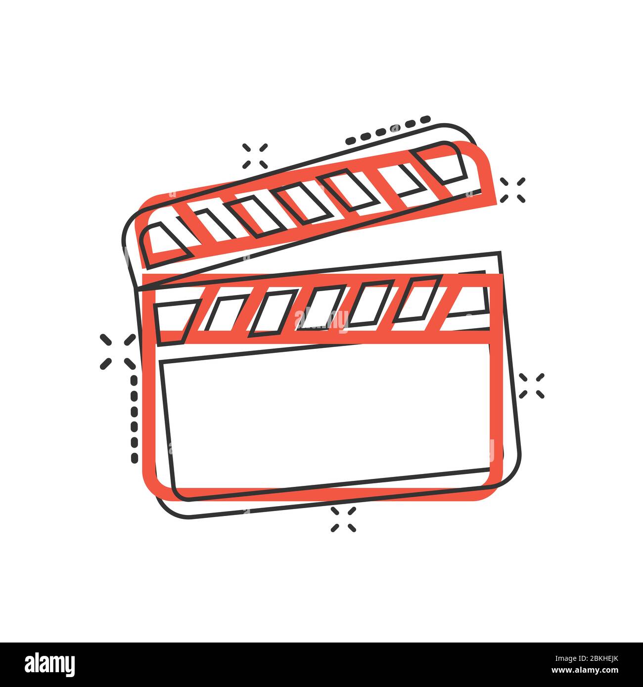 Filmikone im Comic-Stil. Film Cartoon Vektor-Illustration auf weißem ...