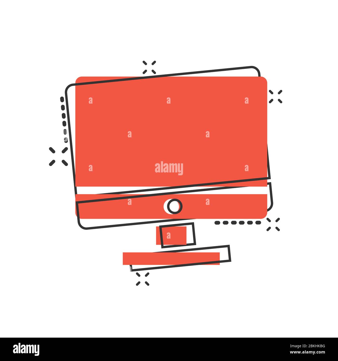 Computer-Monitor-Symbol im Comic-Stil. TV-Display Cartoon Vektor ...