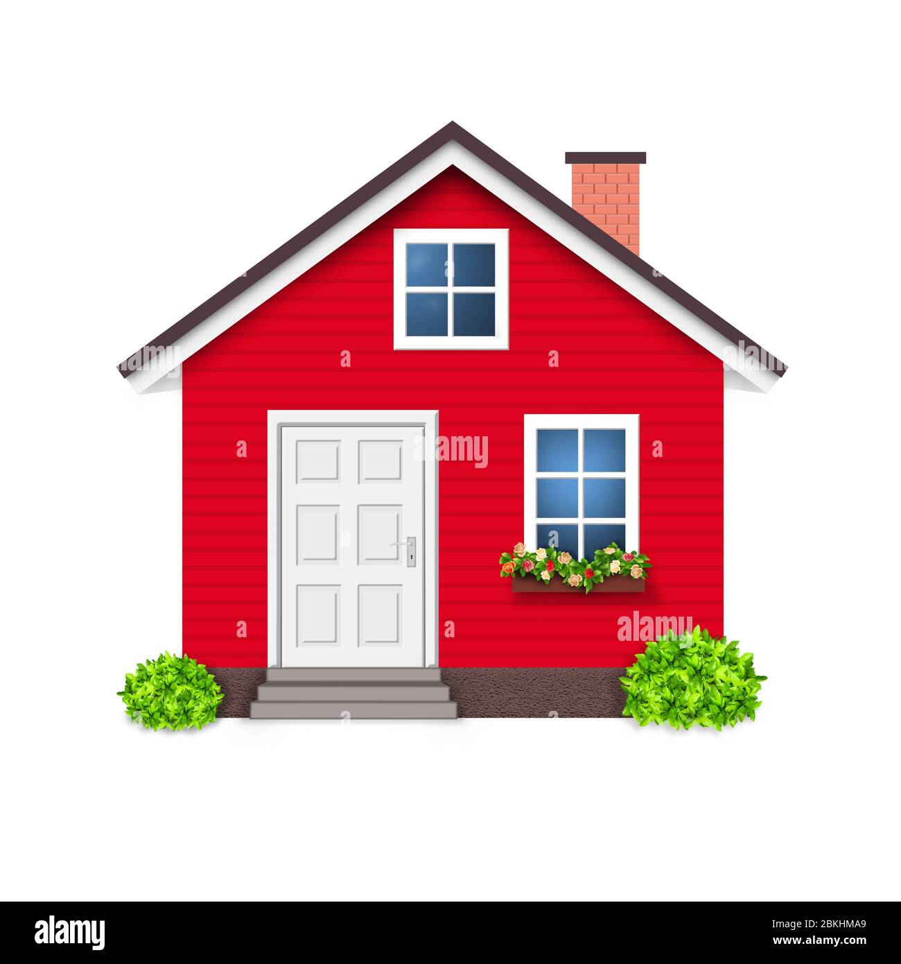 Haus rot Symbol Farbe simpe isoliert, Haus Stockfotografie - Alamy