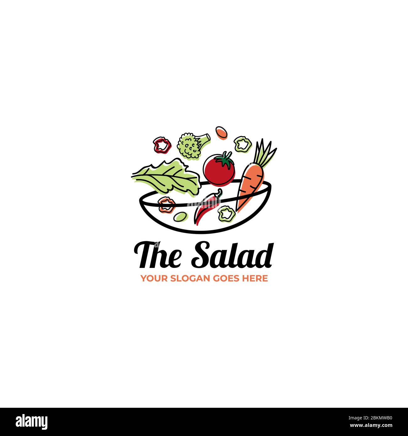 Salat Logo . Flat Salat Logo Illustration Konzept Stock-Vektorgrafik ...