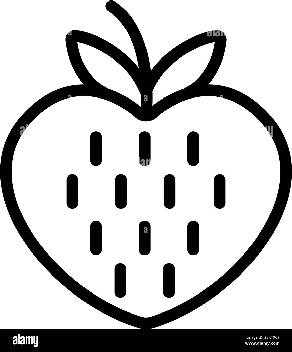 Erdbeere Symbol Vektor Umriss Illustration Stock-Vektorgrafik - Alamy