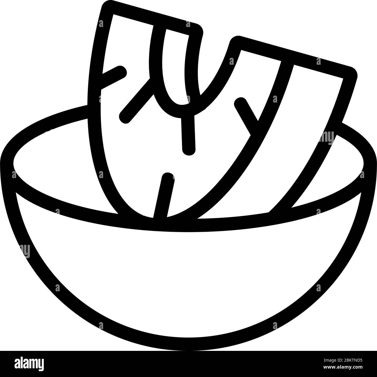 Gehackte Ananas in Schüssel Symbol Vektor Umriss Illustration Stock ...